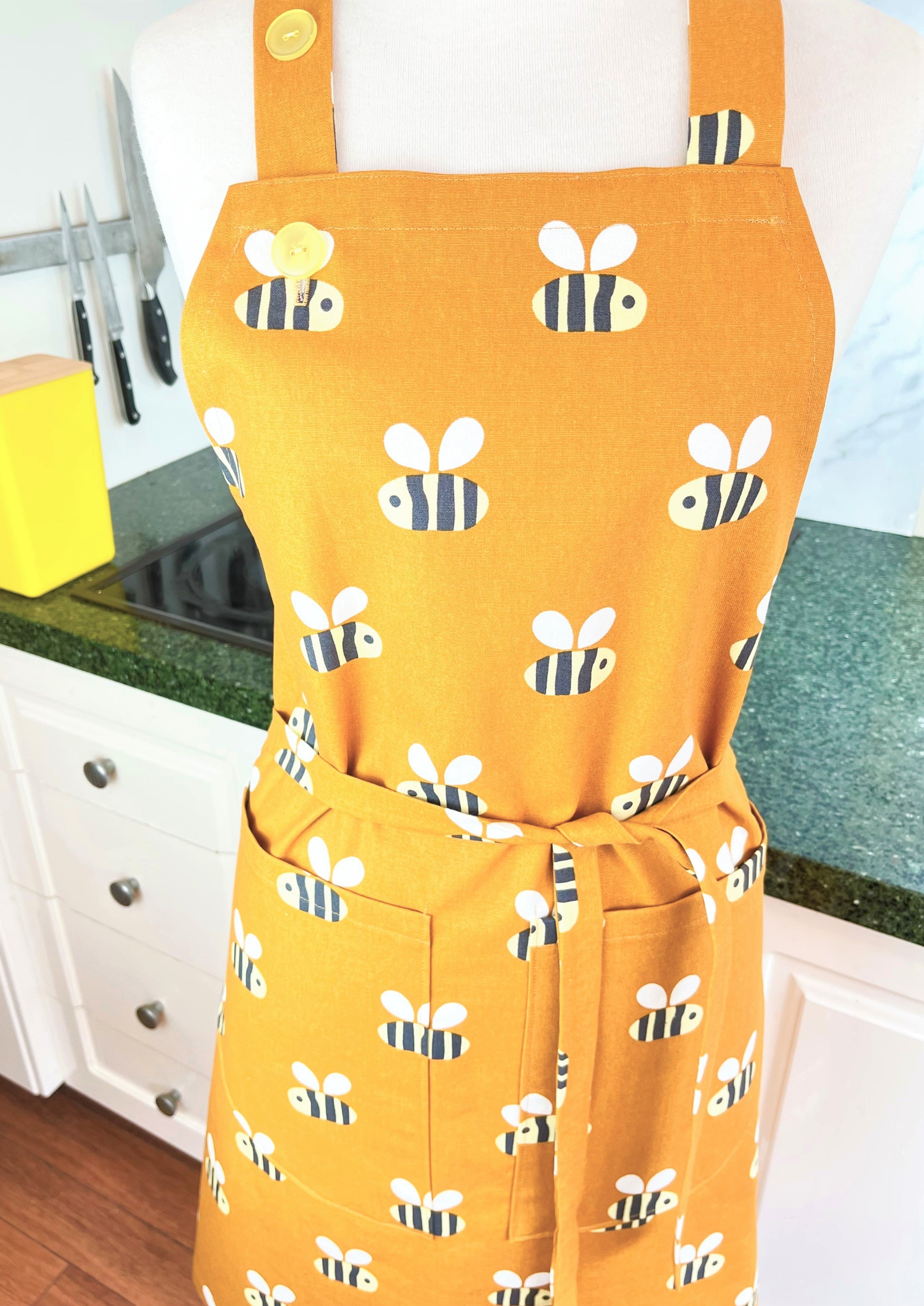 Big Bee Apron for Perfect Any Funky Baker – My Favourite Apron Co.