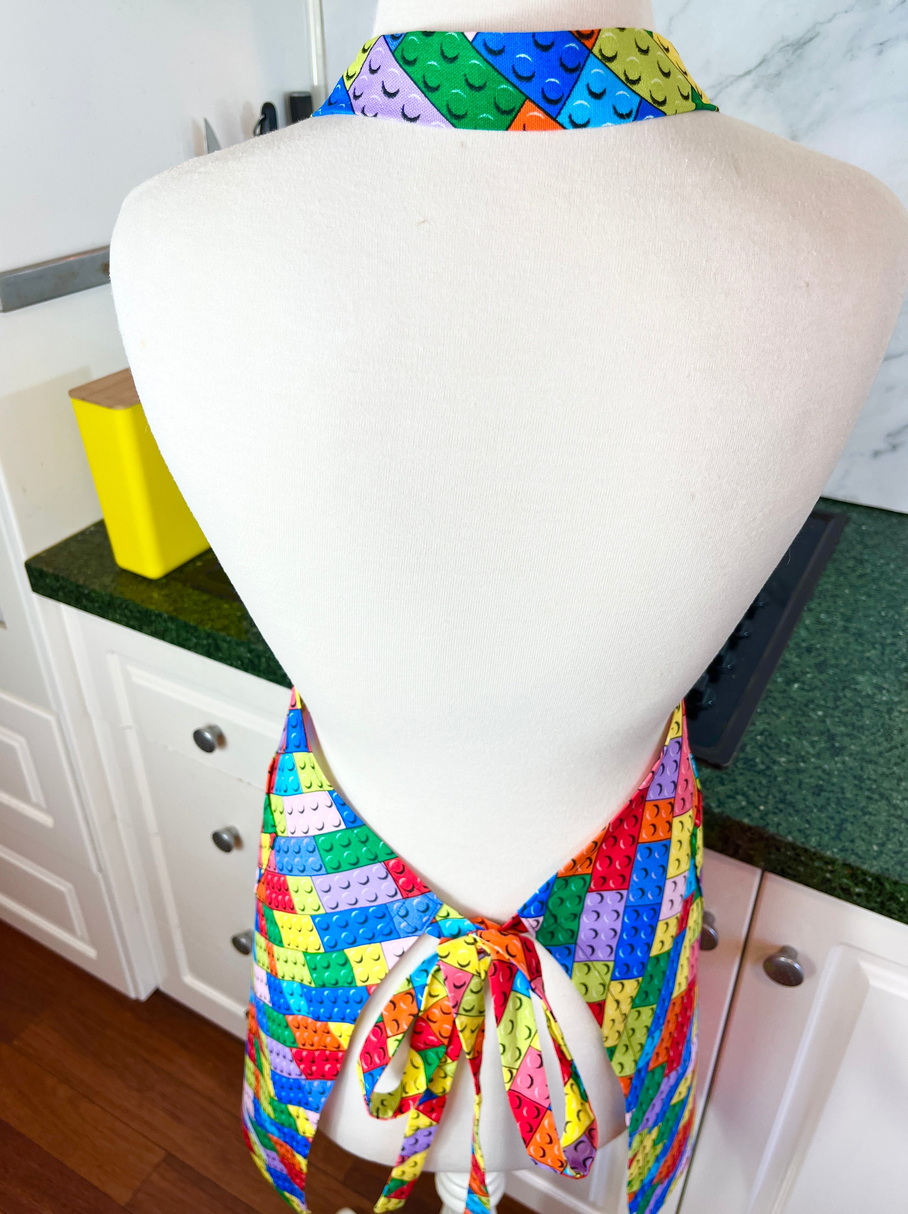 Lots of Lego Style Blocks on this Bold Unisex Apron – My Favourite ...