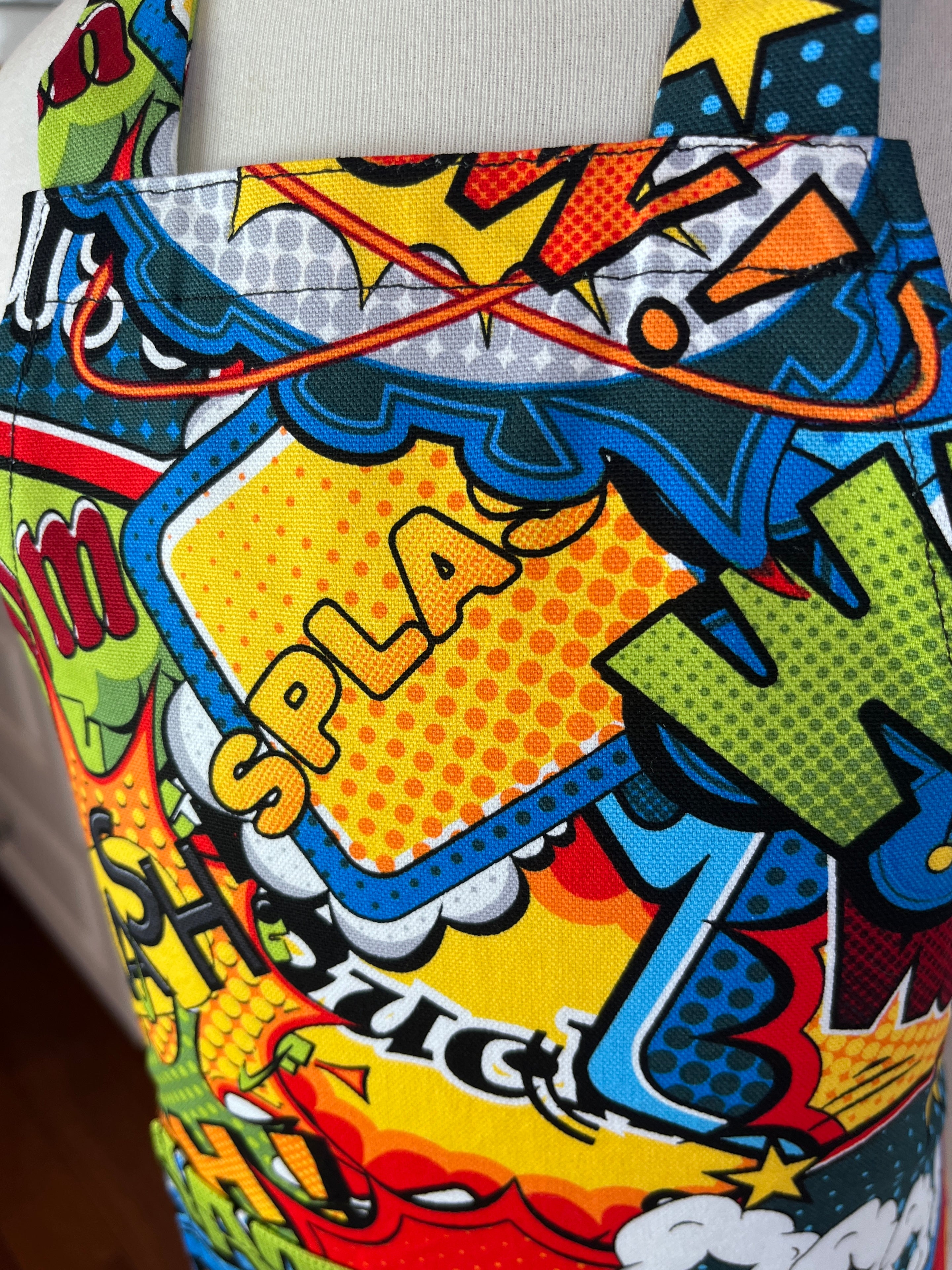 Comic Book Patterned Toddler's Apron – My Favourite Apron Co.